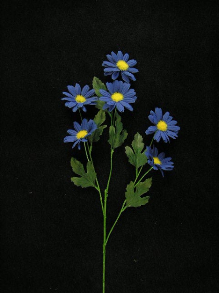 Daisy Silk Flower, Navy Blue, 6 Flowers, Artificial Silk Flowers